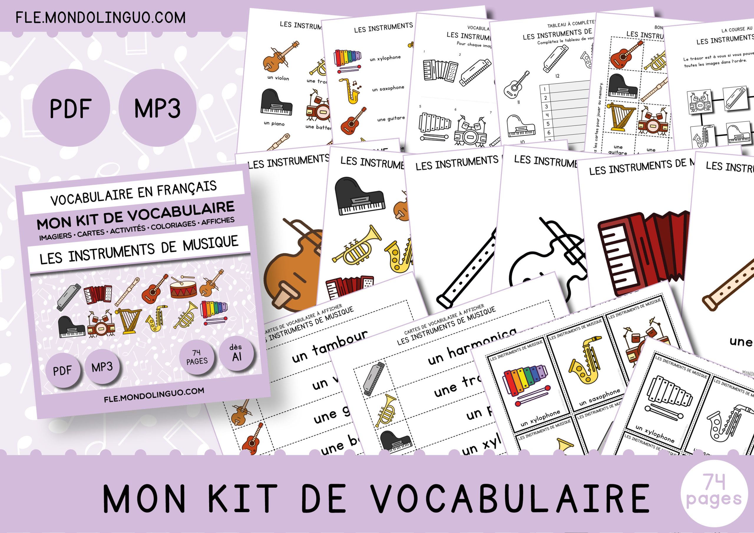 Kit de vocabulaire vocabulaire : les instruments de musique ...