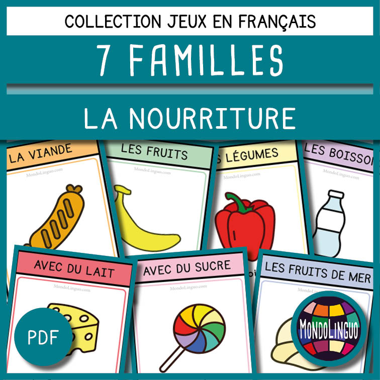 Jeu de 7 familles sur la nourriture et les aliments - Mondolinguo ...