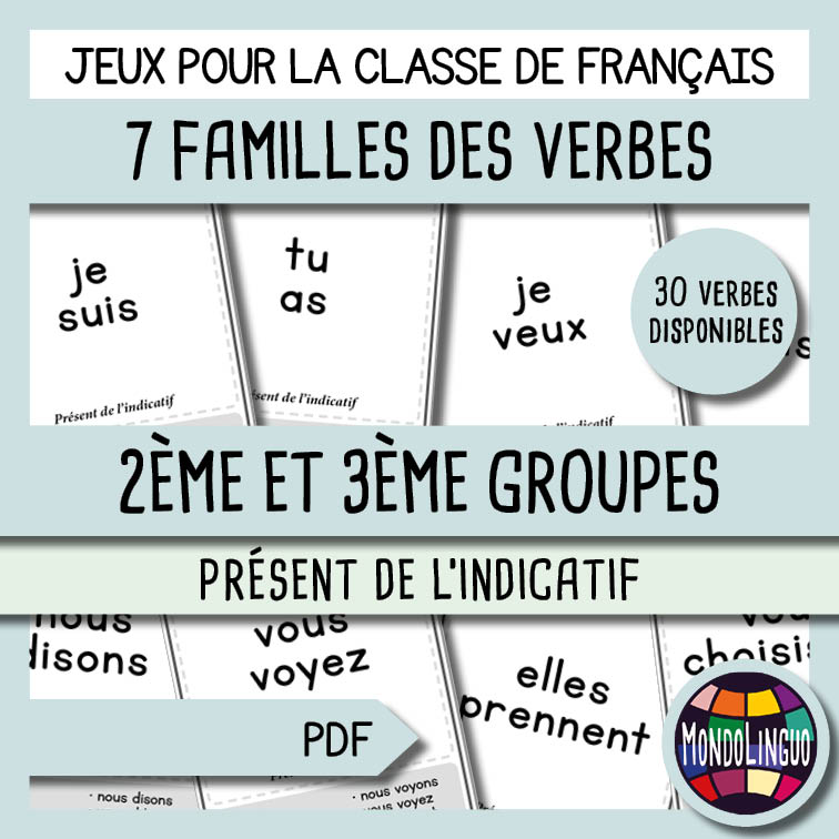 Jeu de 7 familles de la conjugaison - Les verbes du 2ème et 3ème groupe ...