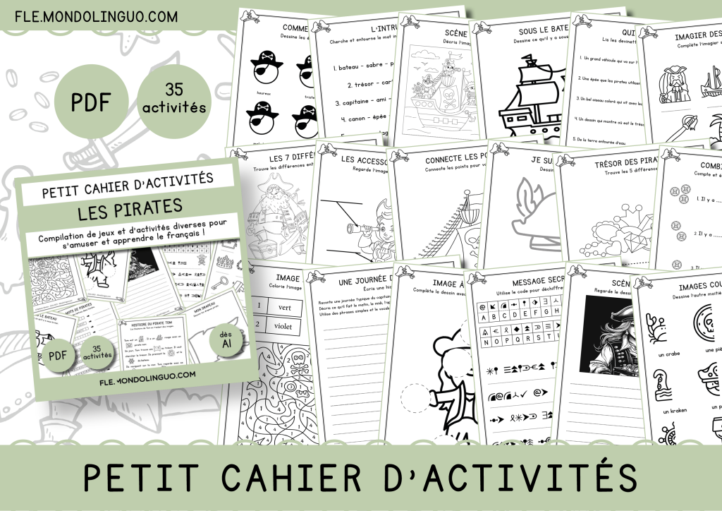 Mon petit cahier d'activité : les pirates - Mondolinguo - Français
