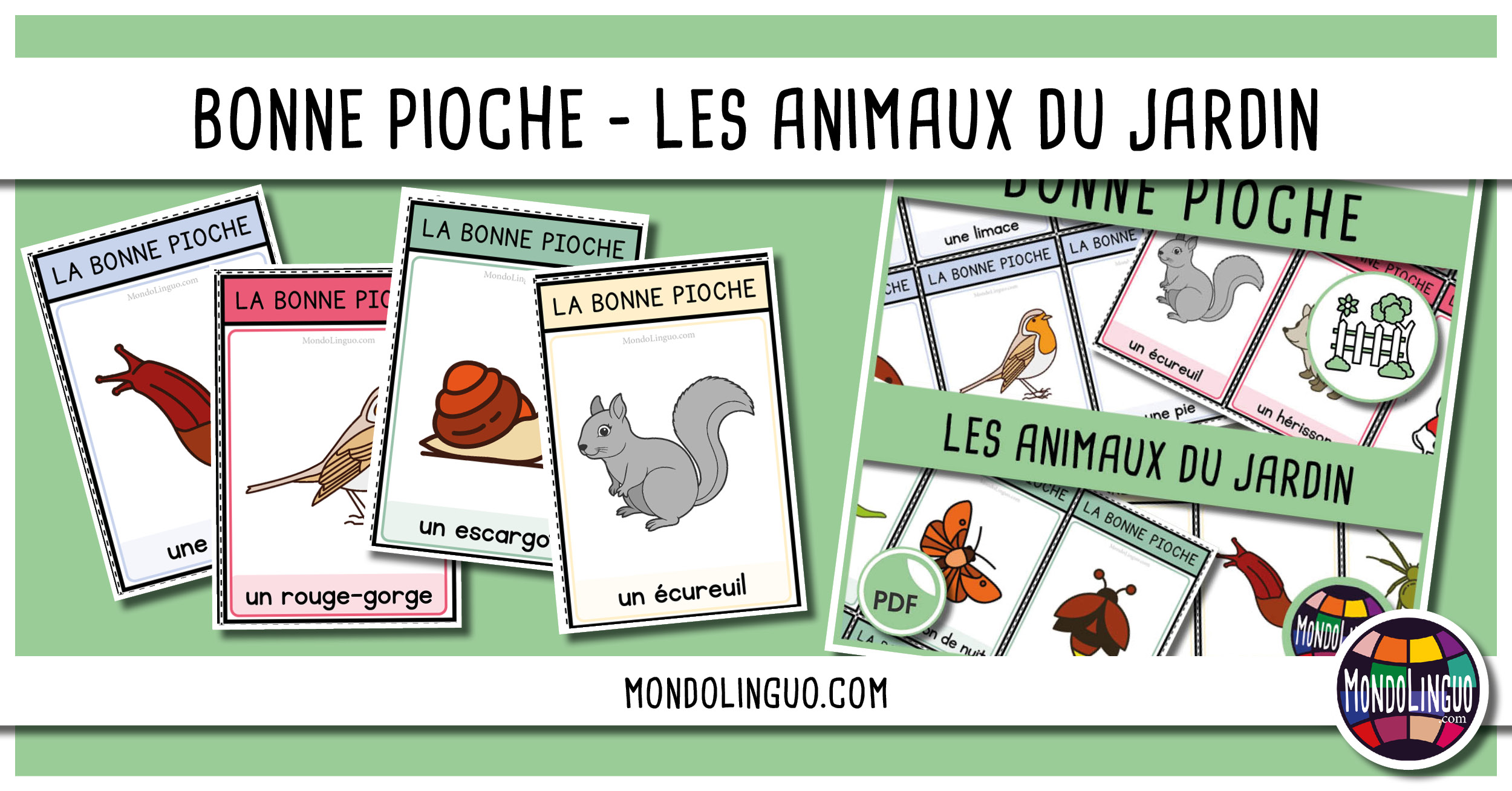 Jeu de cartes FLE : Bonne Pioche sur les animaux du jardin ...