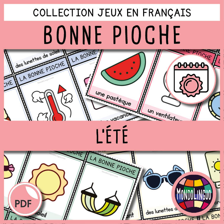 Jeu de cartes FLE : Bonne Pioche sur l'été - Mondolinguo - Français