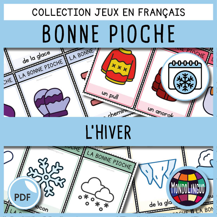 Jeu de cartes FLE : Bonne Pioche sur l'hiver - Mondolinguo - Français