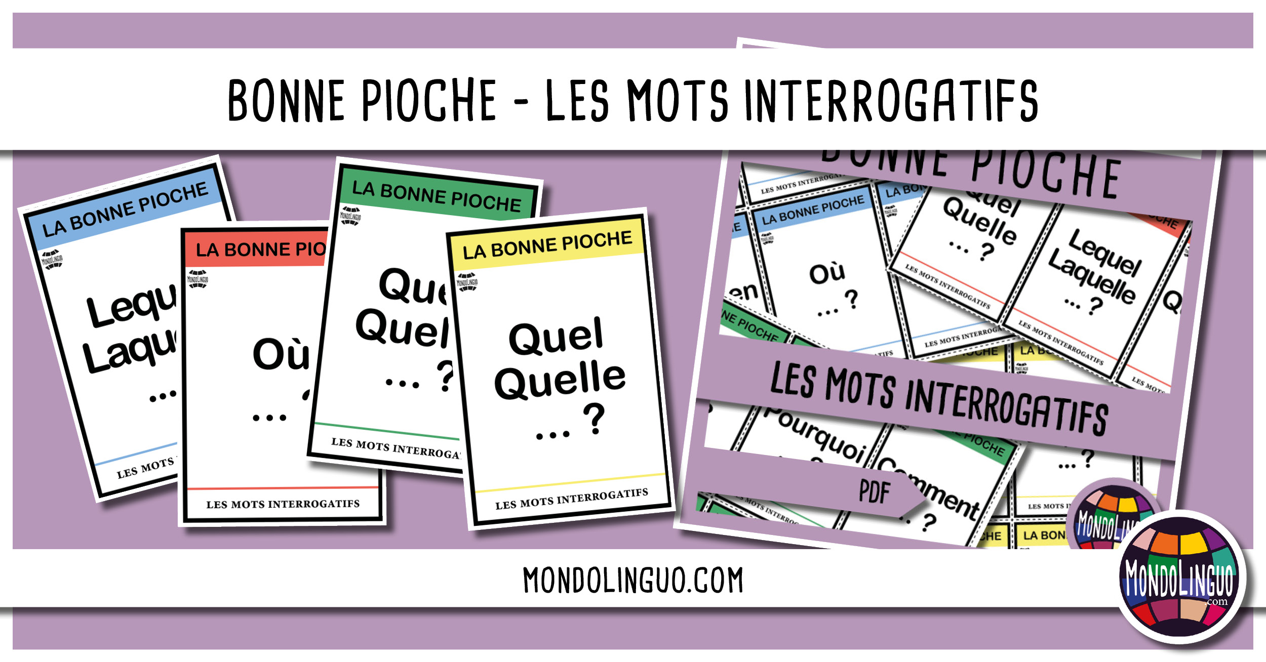 Jeu de cartes FLE : Bonne Pioche sur les mots interrogatifs ...