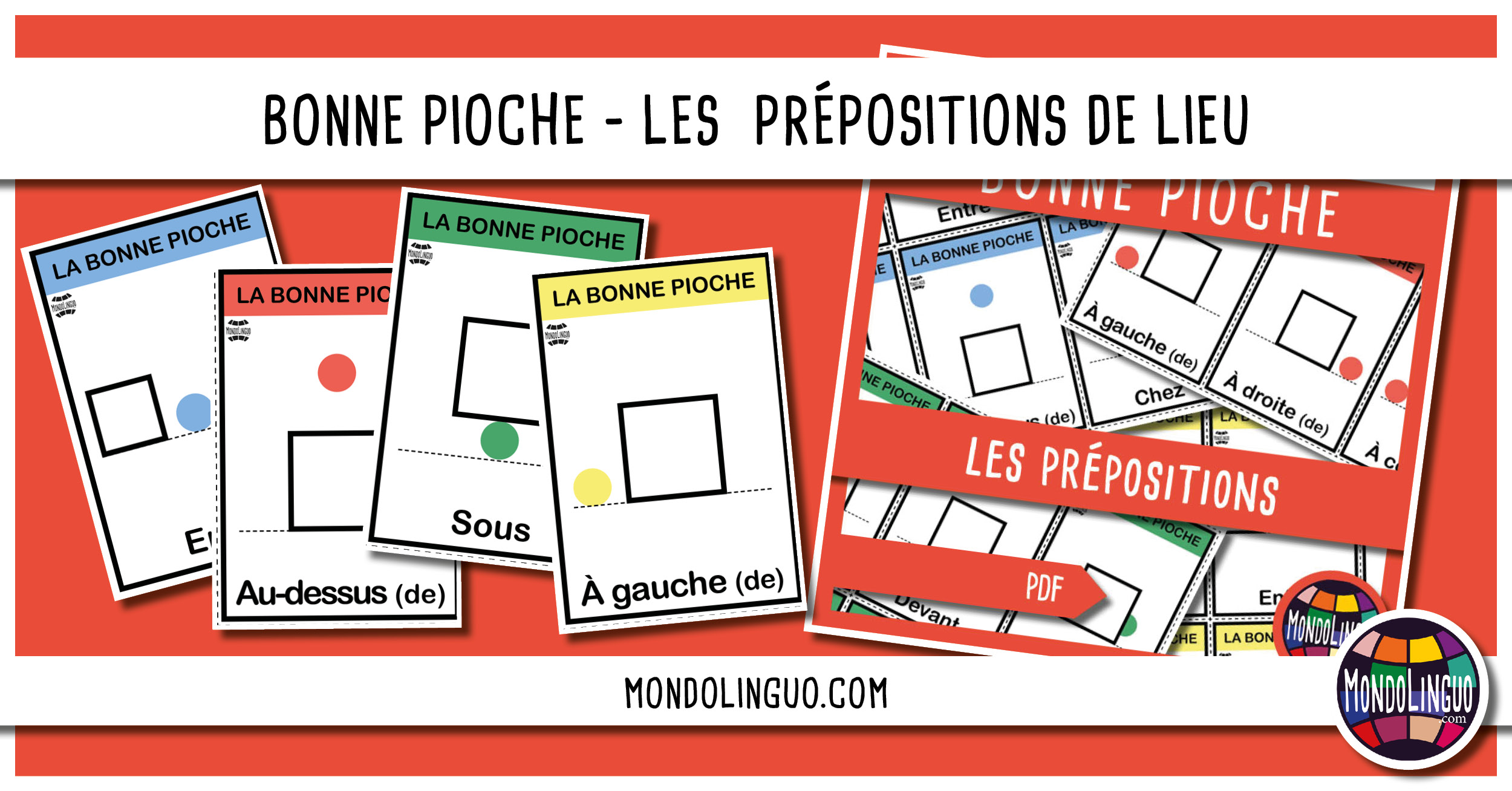Jeu de cartes FLE : Bonne Pioche sur les prépositions de lieu ...