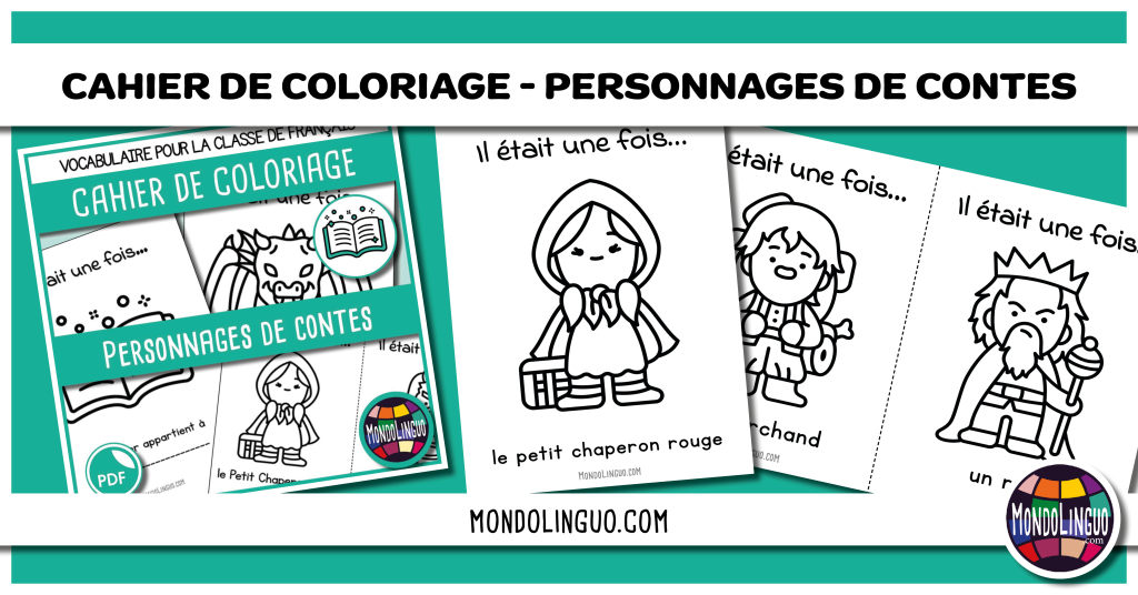 Cahier de coloriage et de vocabulaire : les personnages de contes. PDF ...