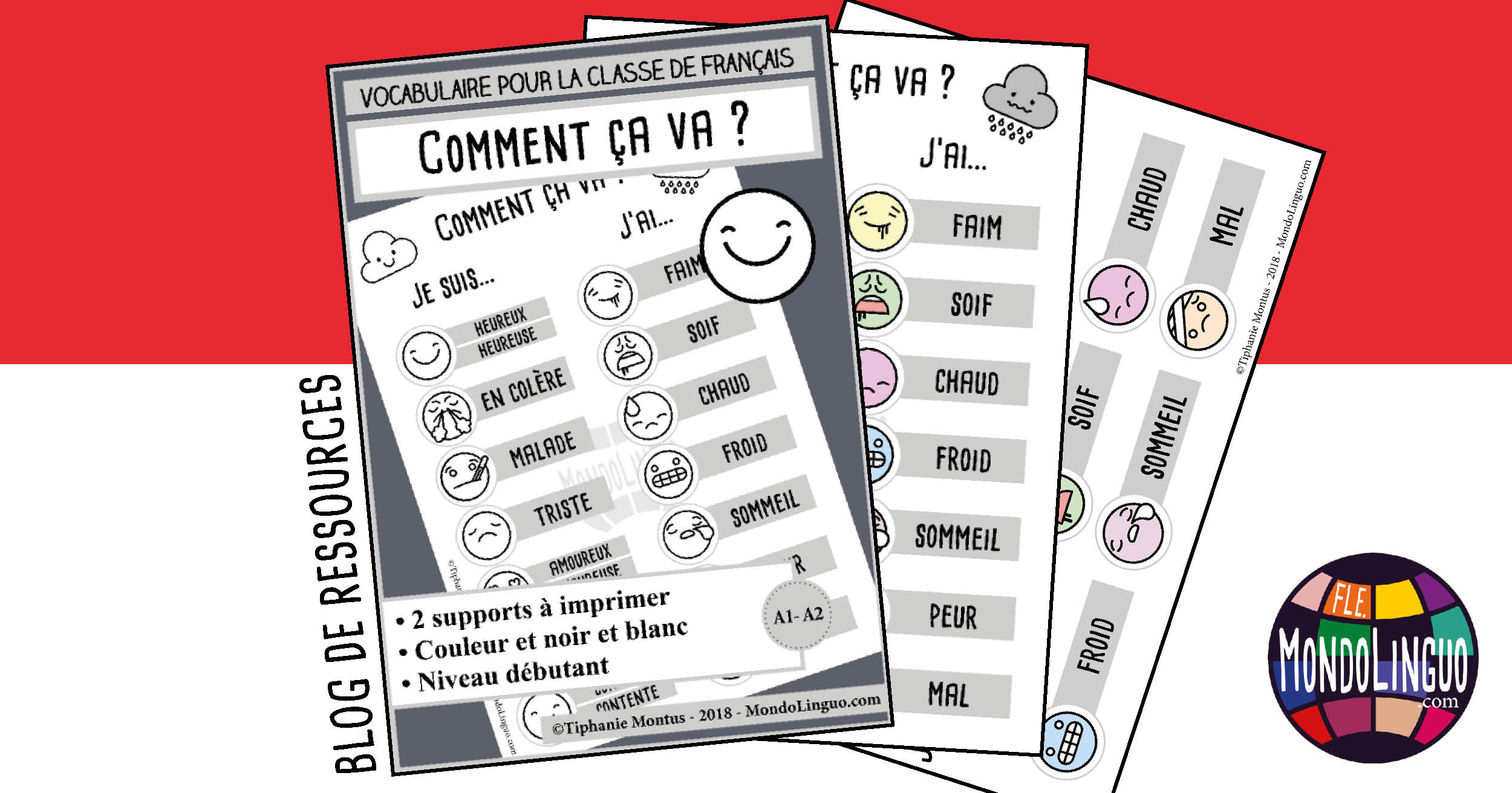 Fiches pour la classe de FLE : Comment ça va ? - Mondolinguo - Français