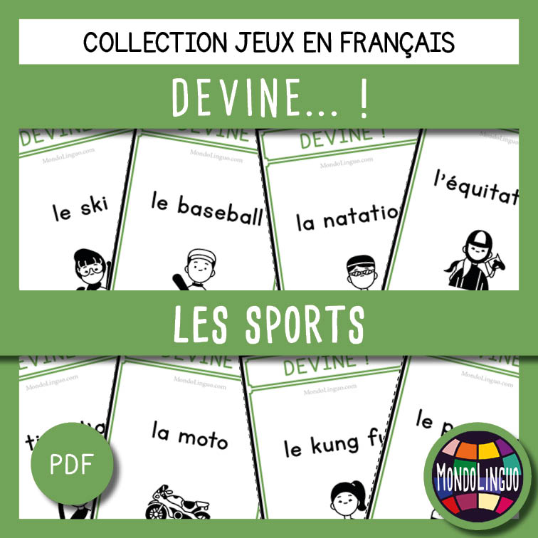 Cartes à faire deviner en FLE : "Devine !" sur les sports - Mondolinguo ...