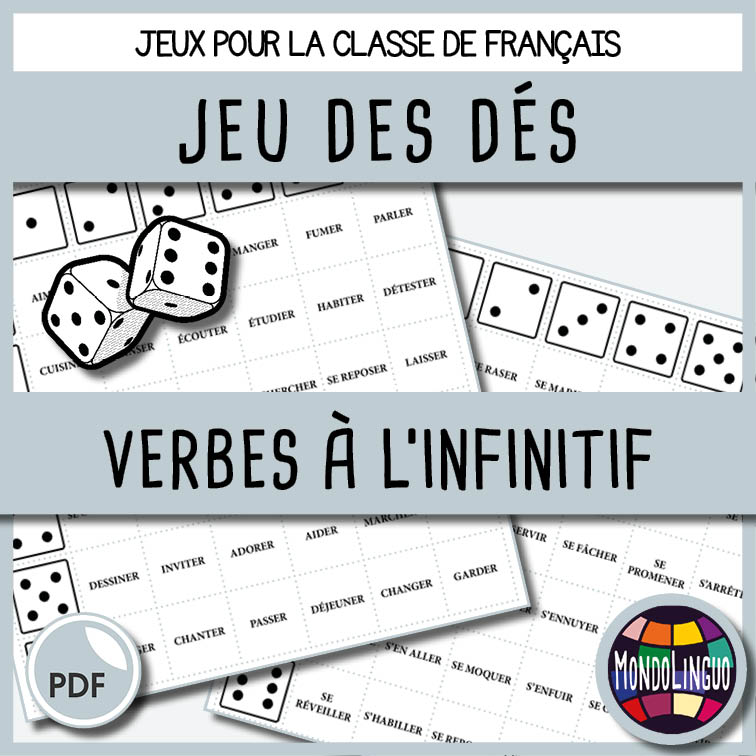 Jeu de plateau FLE : Jeu des Dés sur les verbes - Mondolinguo - Français
