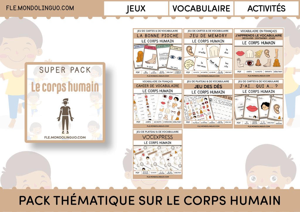 Super Pack - Corps humain - Mondolinguo - Français