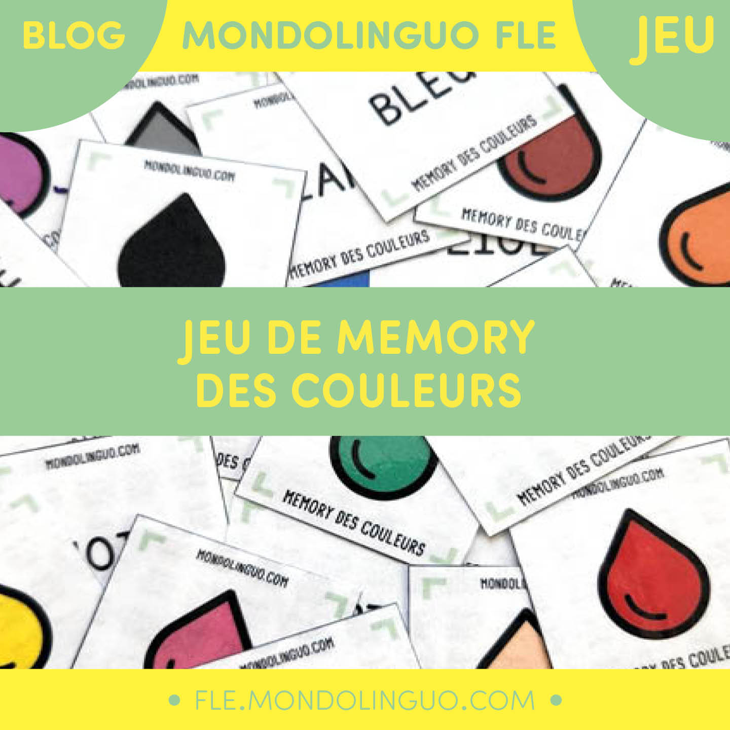 Jeu de memory FLE : les couleurs - Mondolinguo - Français