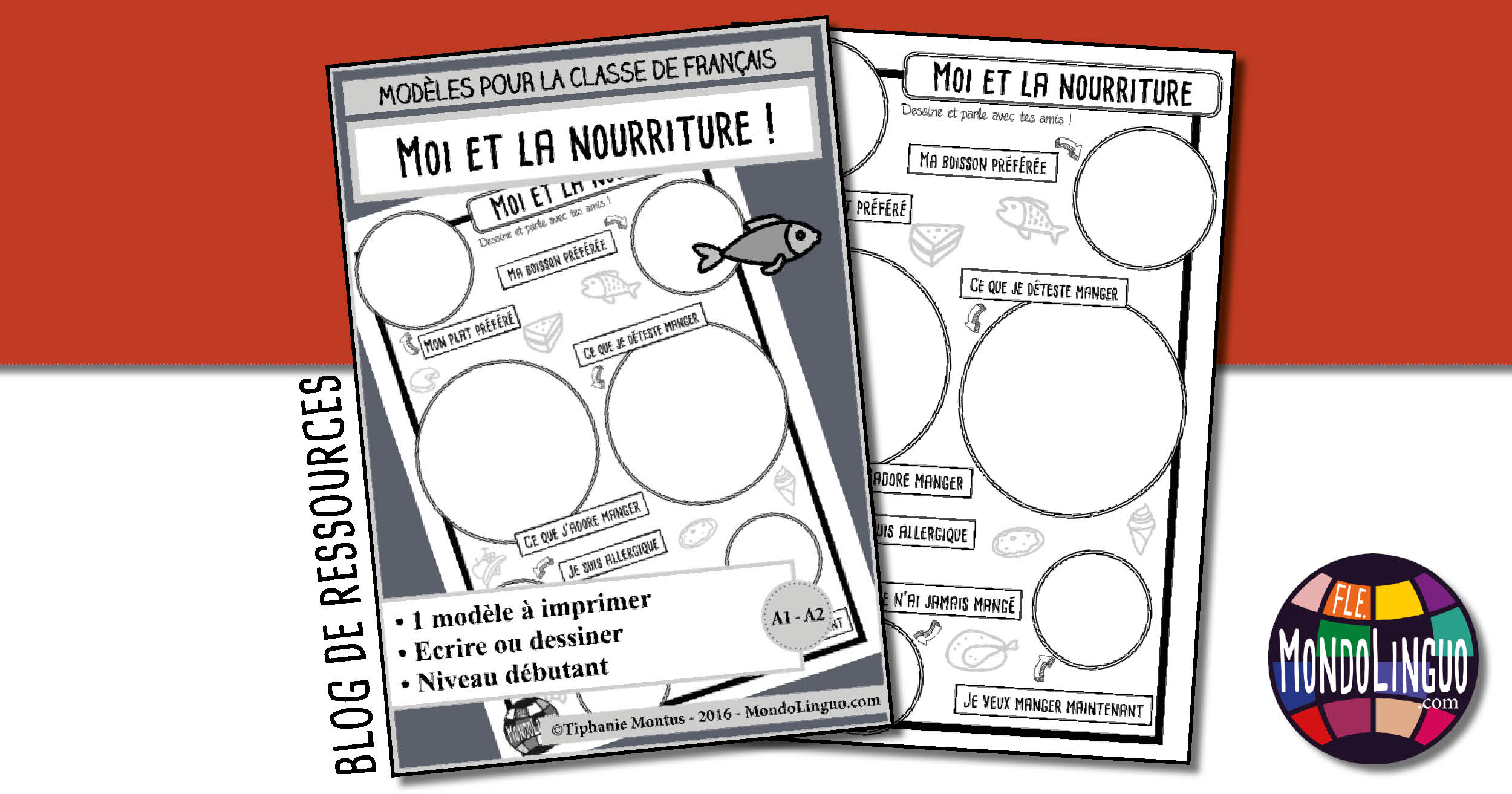 Modèles à personnaliser FLE : Moi et la nourriture - Mondolinguo - Français