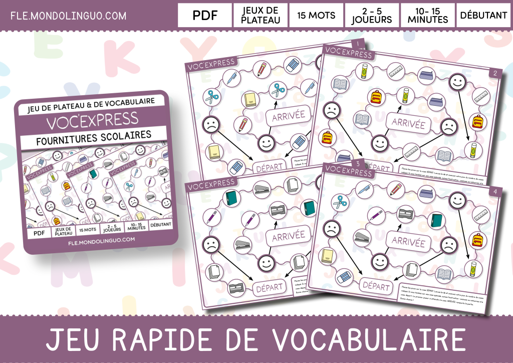 Jeux pour la classe de FLE : Voc'Express sur les fournitures scolaires ...