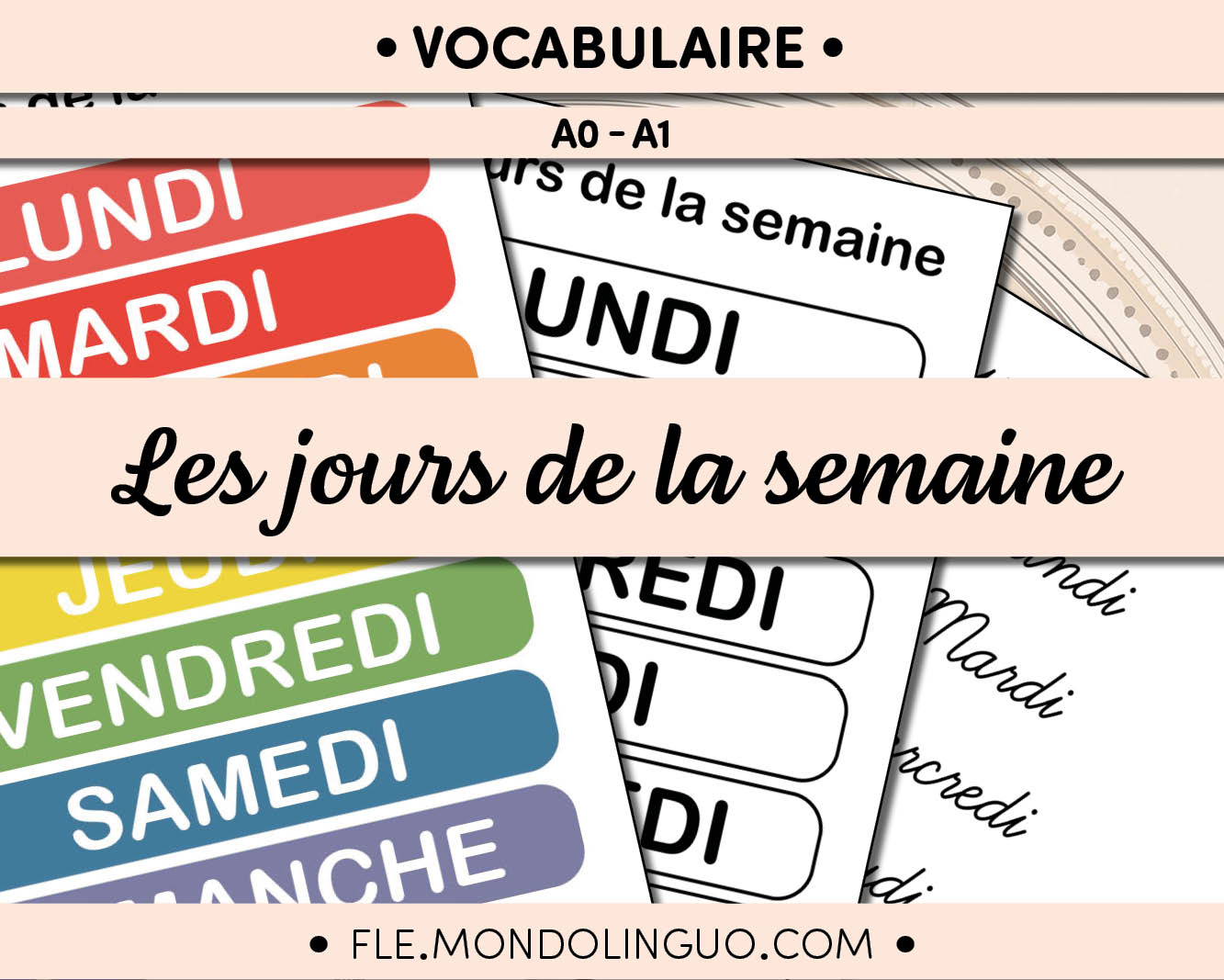 Jours de la semaine - Mondolinguo - Français